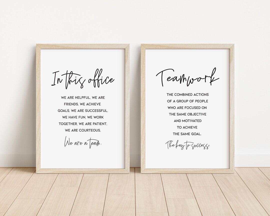 Inspirational Office Wall Decor, in This Office We Are A Team, Teamwork ...