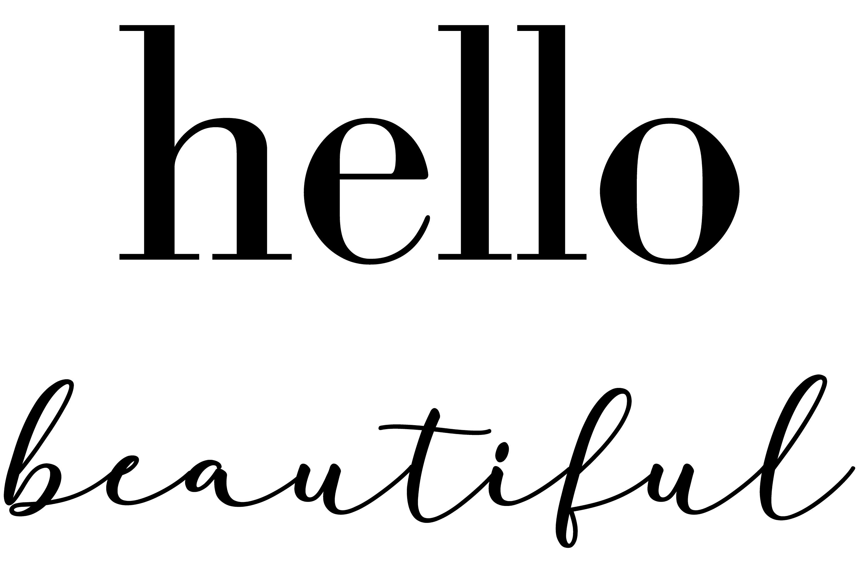 Hello Beautiful Sign, Printable Motivation Quote Poster, Home Decor ...