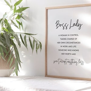 Boss Lady Office Decor, Boss Lady Gift, Woman Office Wall Art, Office ...