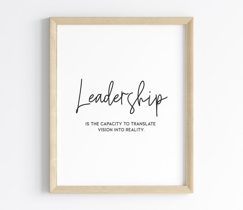 Leadership Quote Office Decor, Printable Leadership Wall Art, Work ...