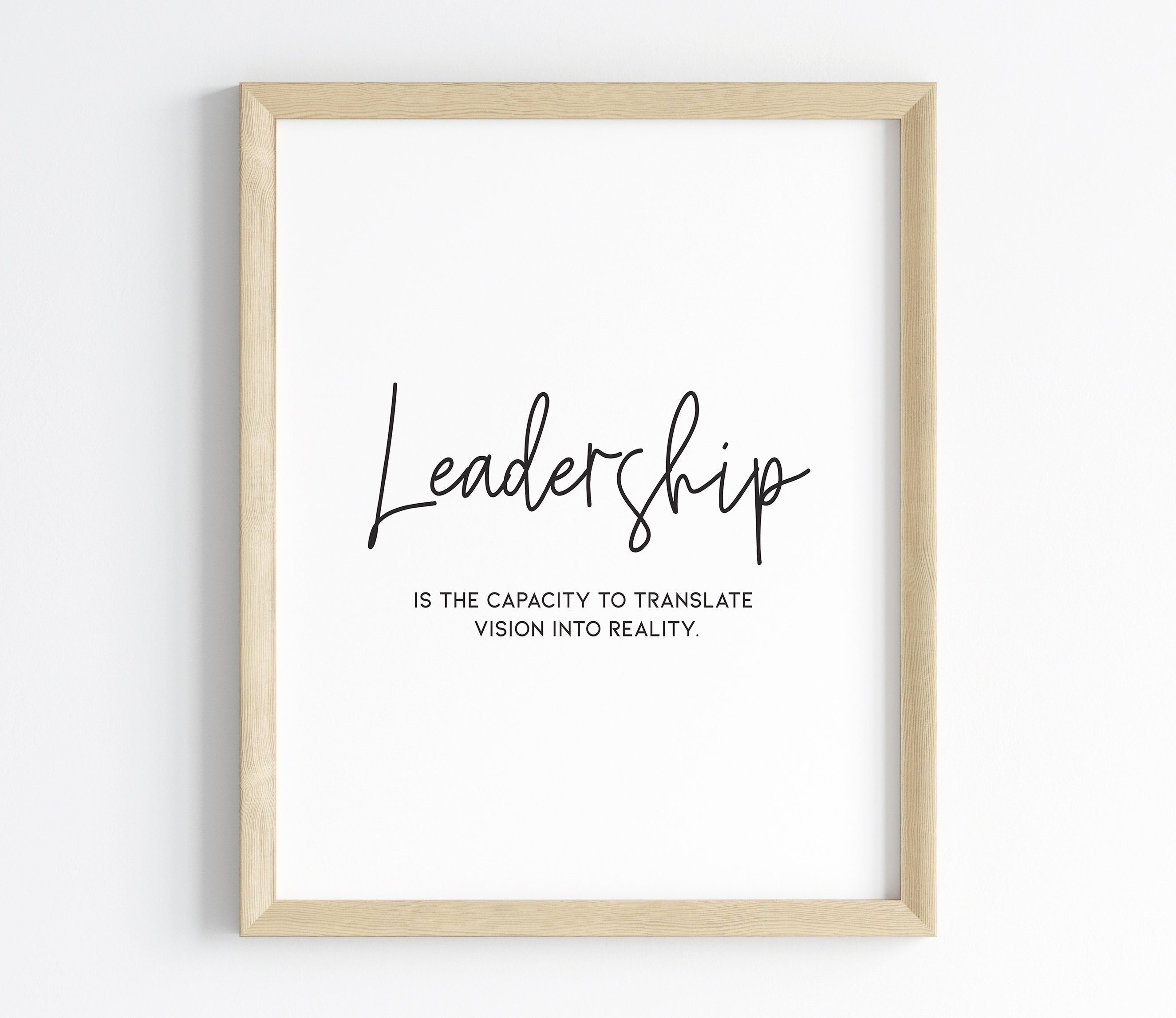 Leadership Quote Office Decor, Printable Leadership Wall Art, Work ...