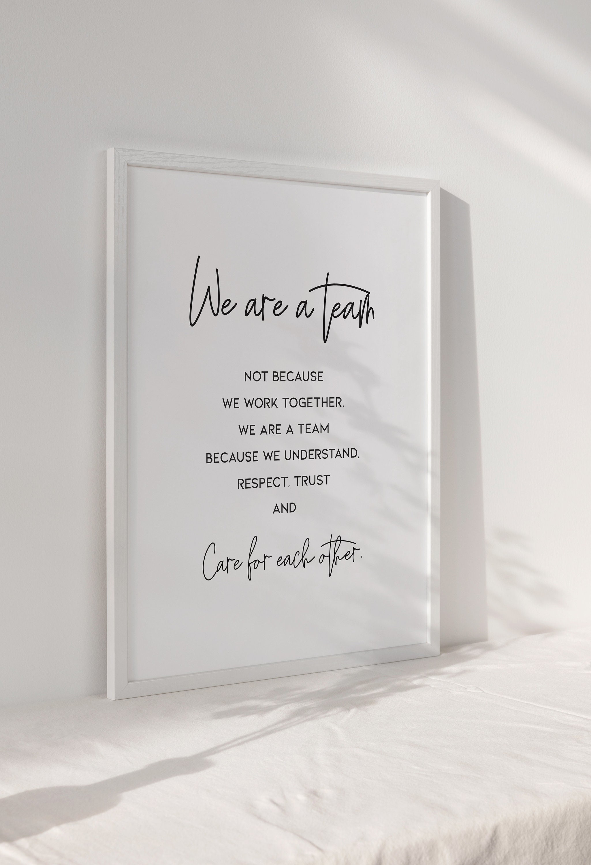 We Are A Team Printable Poster, Teamwork Quote Print, Team Quote Office ...