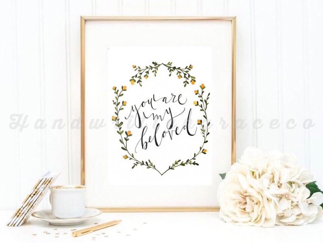 My Beloved Calligraphy and Watercolor Printable Perfect for a Wedding ...