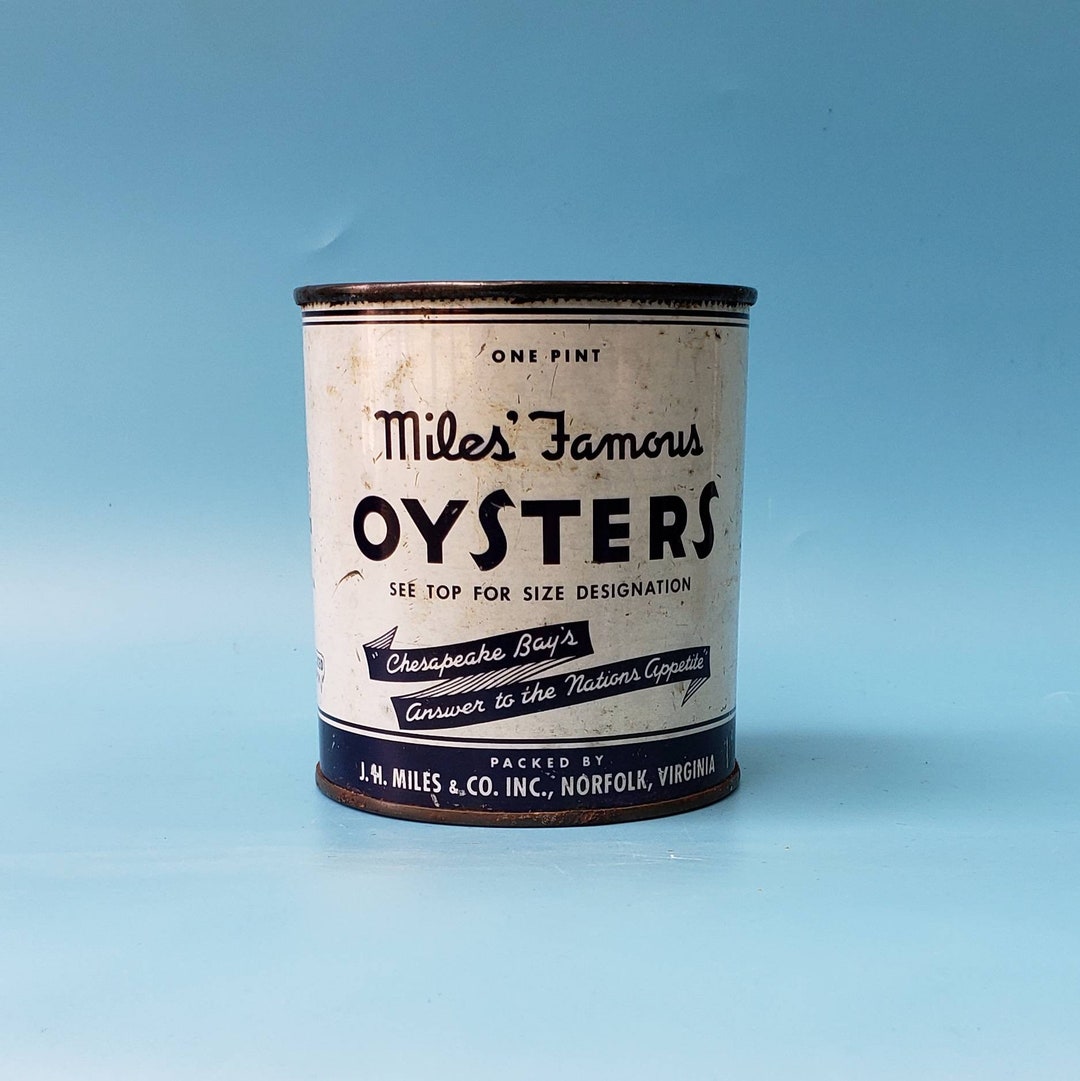 Vintage Oyster Tin Miles Famous Oysters Pint Advertising Can - Etsy