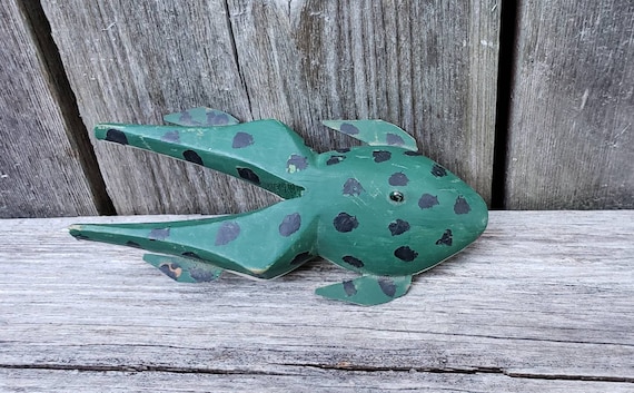 Vintage Ice Fishing Wooden Carved Frog Decoy | Etsy