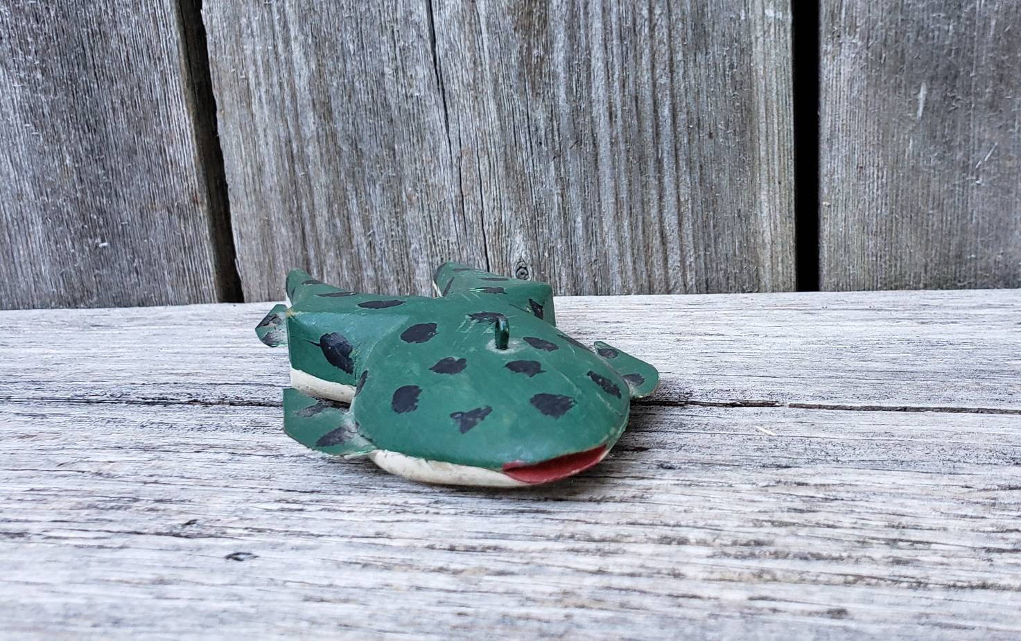 Vintage Ice Fishing Wooden Carved Frog Decoy | Etsy