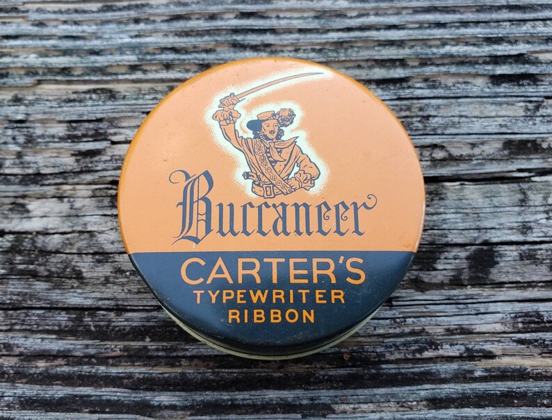 Carters Buccaneer Typewriter Ribbon Tin Advertising Can - Etsy
