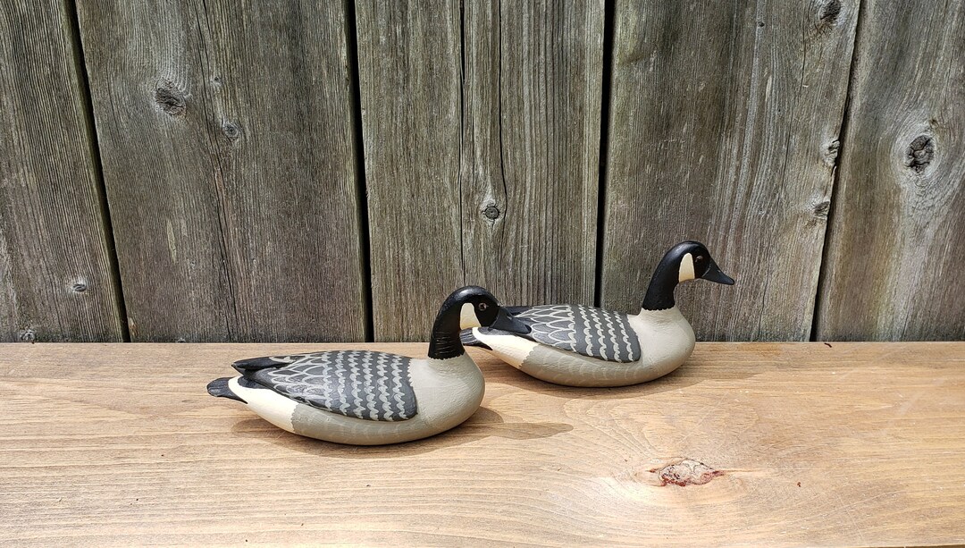 Goose Decoy Pair Wooden Miniature Decoys by John Mckenney Chestertown ...
