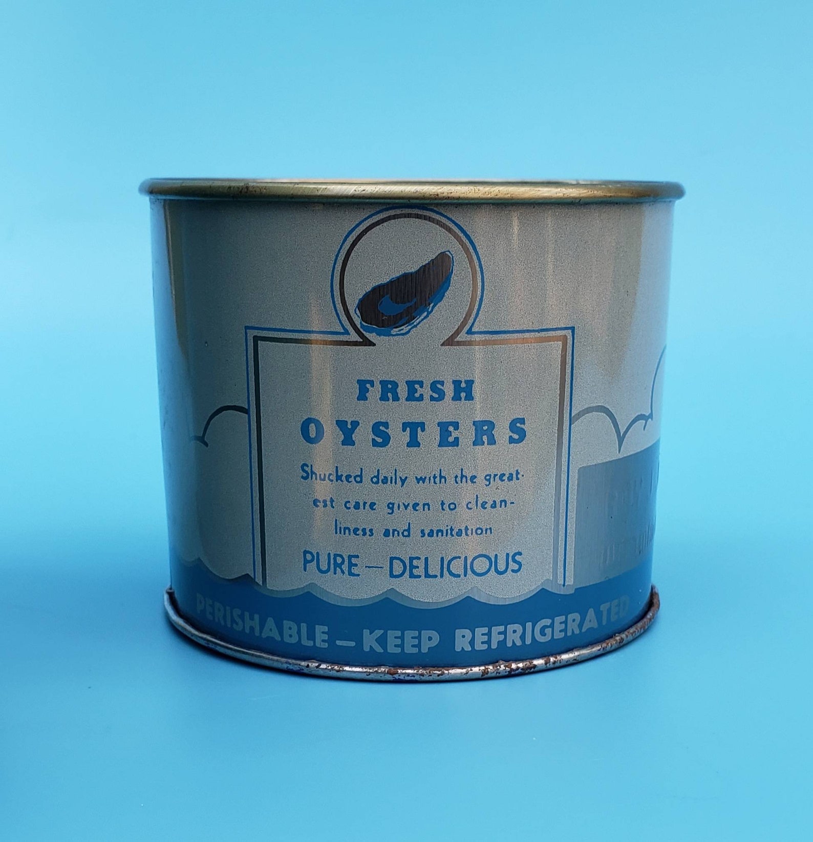 Oyster Can Ray Jones Seafood 12 Ounce Advertising Tin Wittman - Etsy