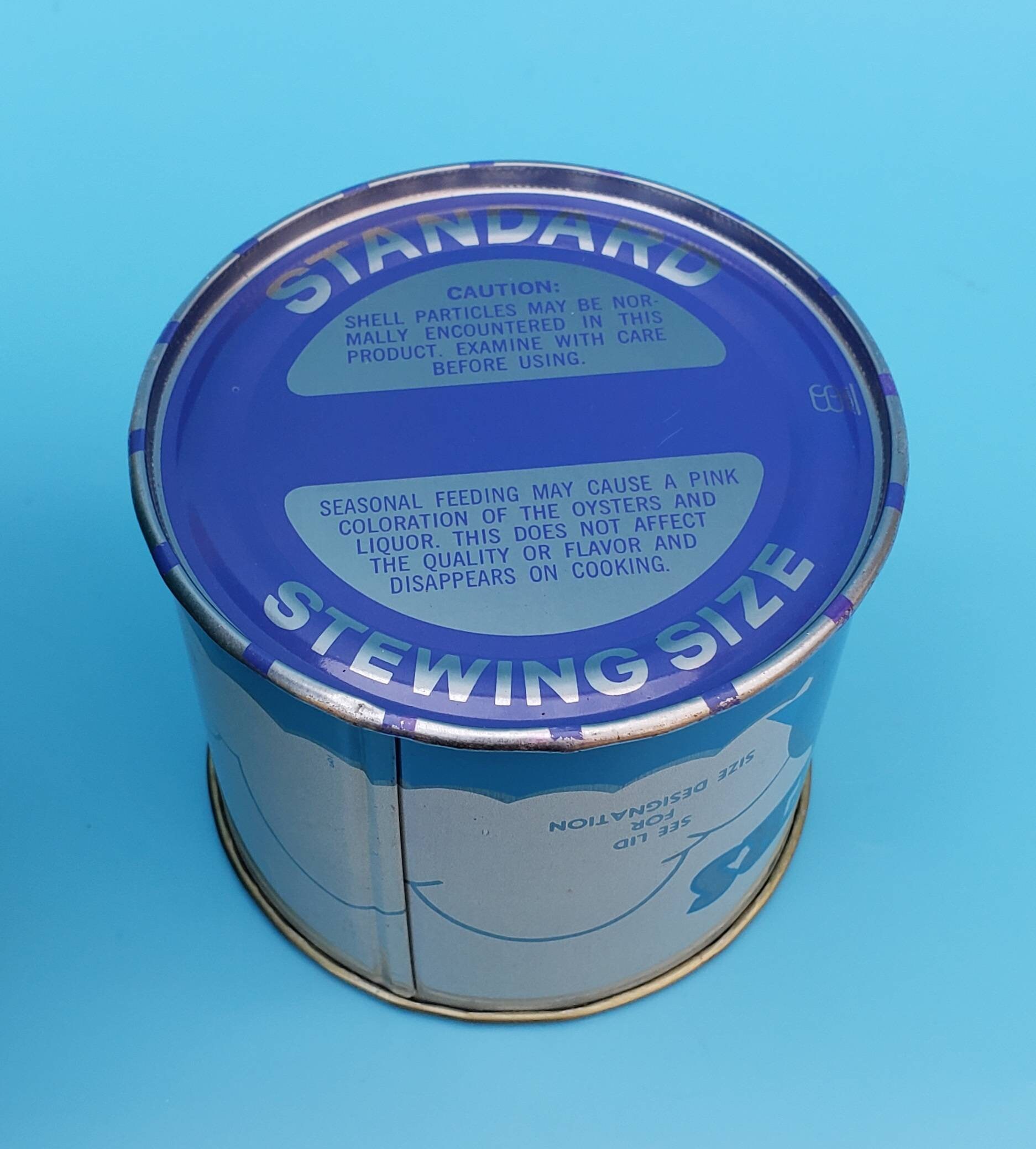Oyster Can Ray Jones Seafood 12 Ounce Advertising Tin Wittman Maryland ...