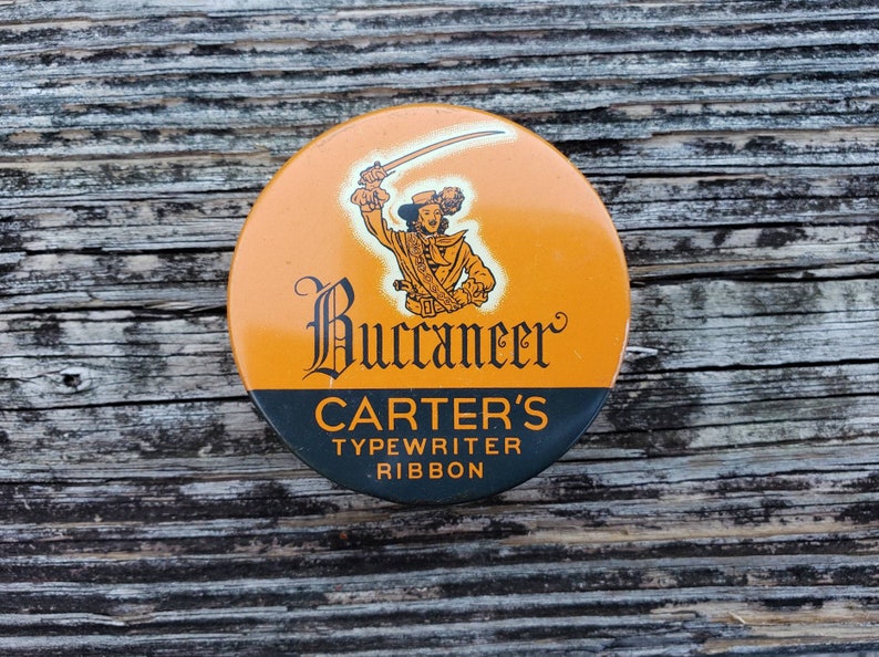 Carters Buccaneer Typewriter Ribbon Tin Advertising Can - Etsy