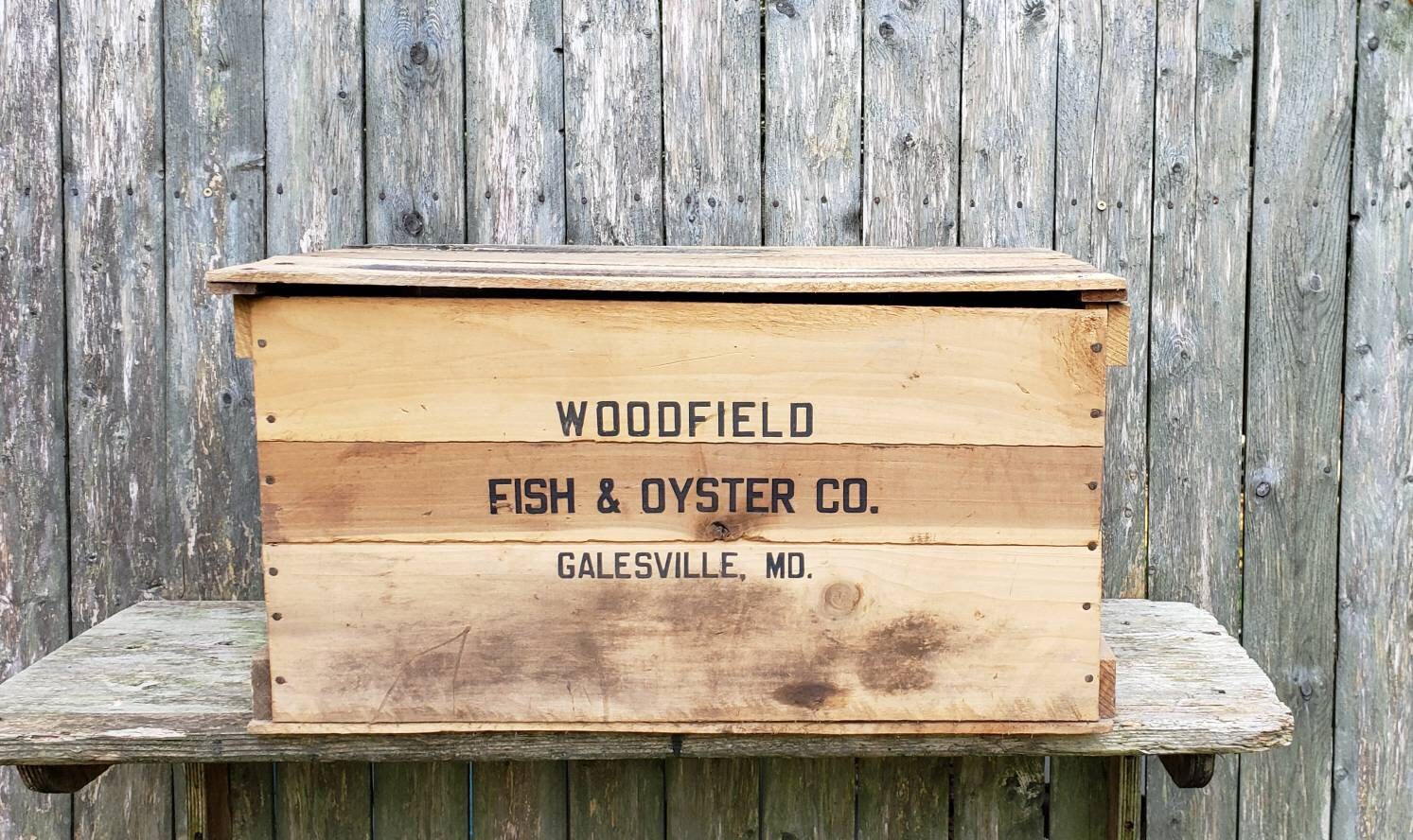 Wooden Box Woodfield Fish and Oyster Co. Seafood Crate From - Etsy