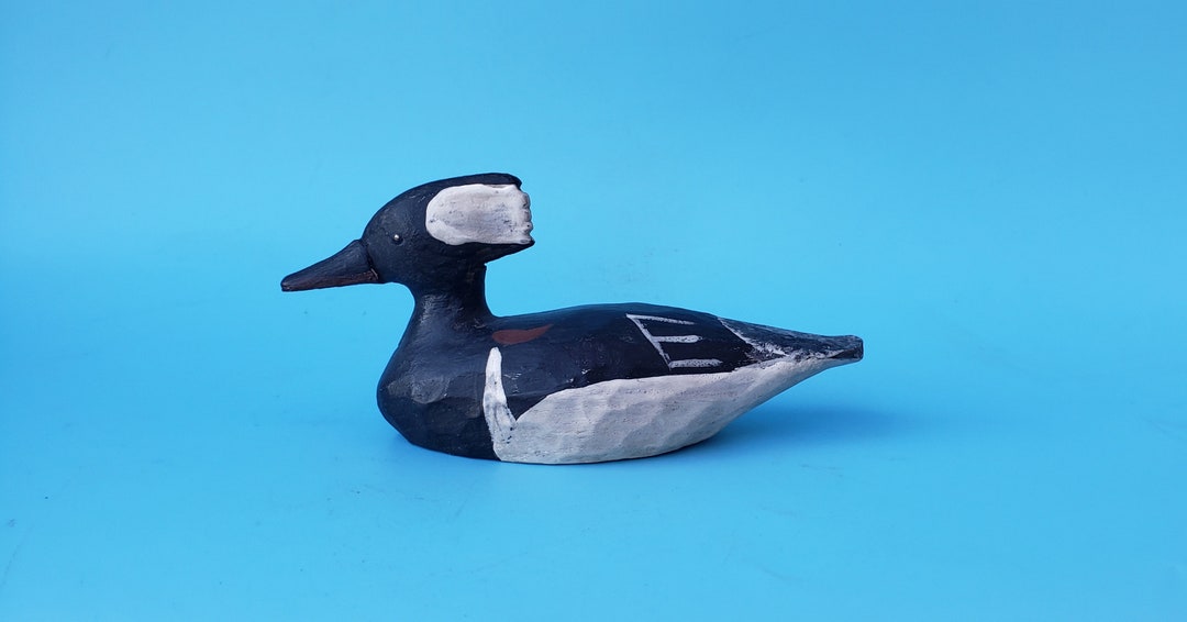 Duck Decoy Wooden Miniature Merganser by Jimmy Bowden From Chincoteague ...