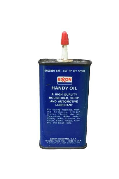 Vintage Exxon Handy Household Oil Tin Advertising Can Oiler Garage Gas ...