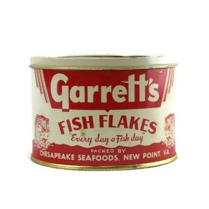 Garrett's Fish Flakes Tin Advertising Can Chesapeake Seafoods, New ...