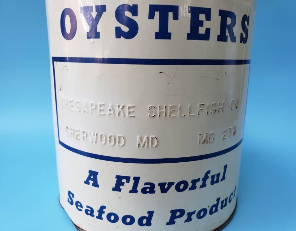 Vintage Chesapeake Shellfish One Gallon Oyster Tin Can From - Etsy
