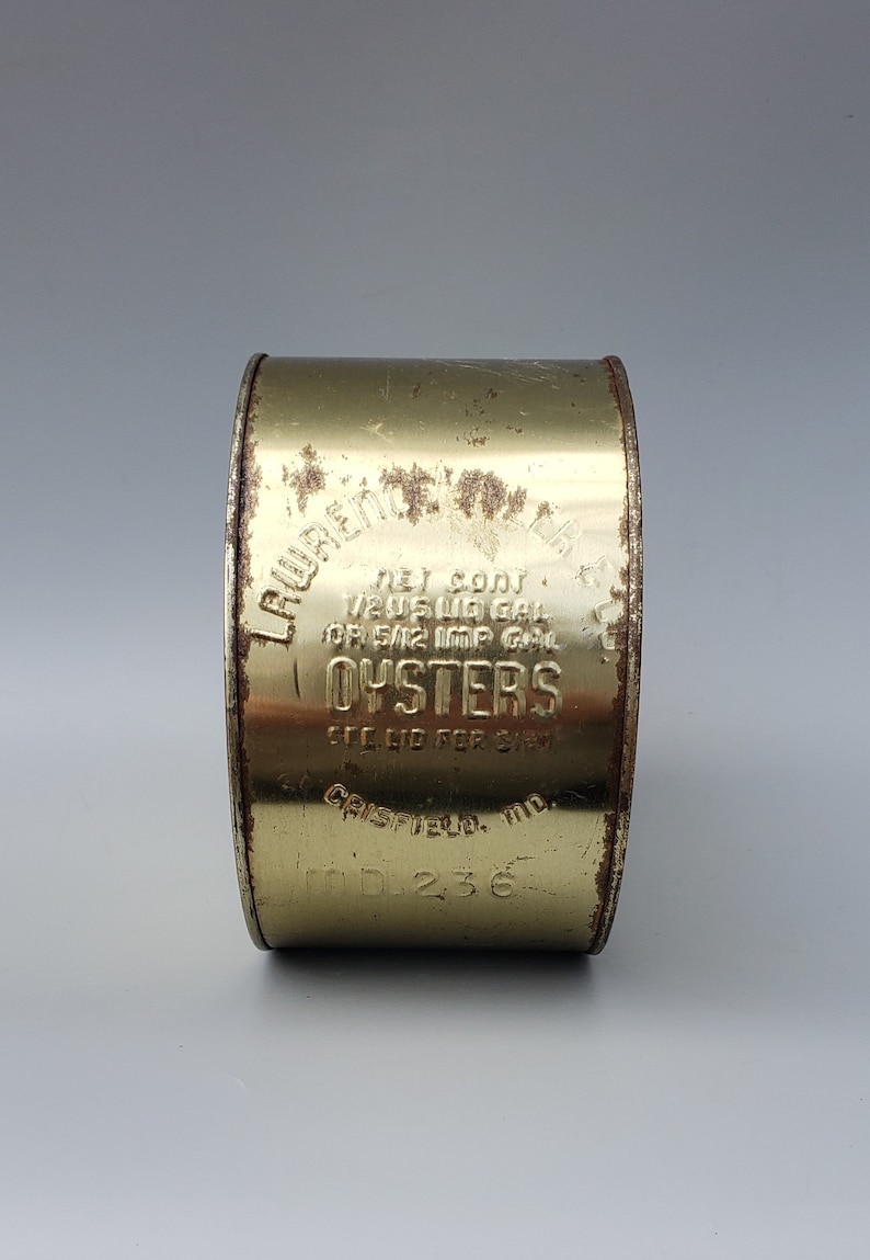 Oyster Can Lawrence Tyler & Company Half Gallon Tin - Etsy