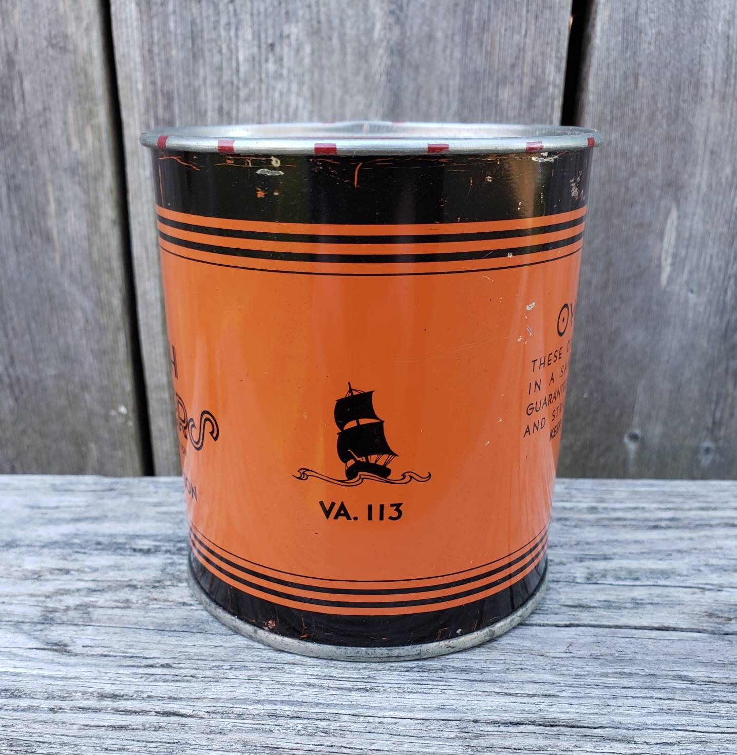 Oyster Tin Pint Size Advertising Can T. A. Treakle & Son - Etsy