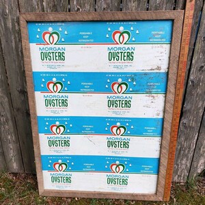 Oyster Tin Advertising Morgan Gallon Can Weems Virginia Flat Sign - Etsy