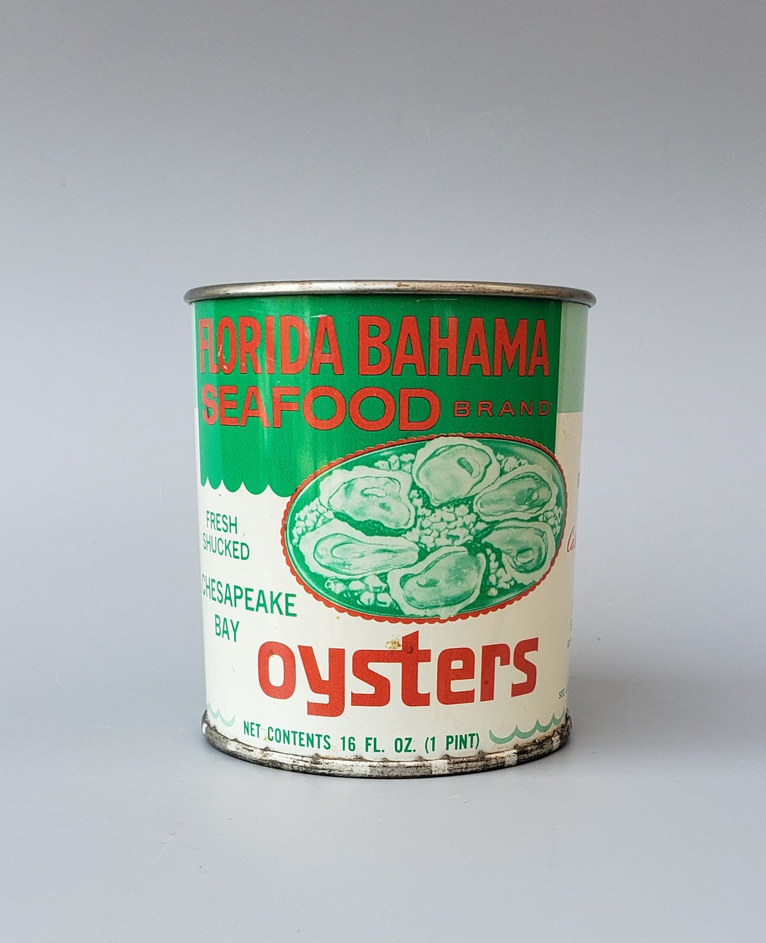 Oyster Tin Florida Bahama Seafood Brand Pint Can FL Gulf Shellfish - Etsy