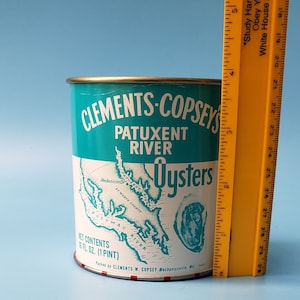 Oyster Tin Clements W. Copsey Pint Advertising Can Mechanicsville ...