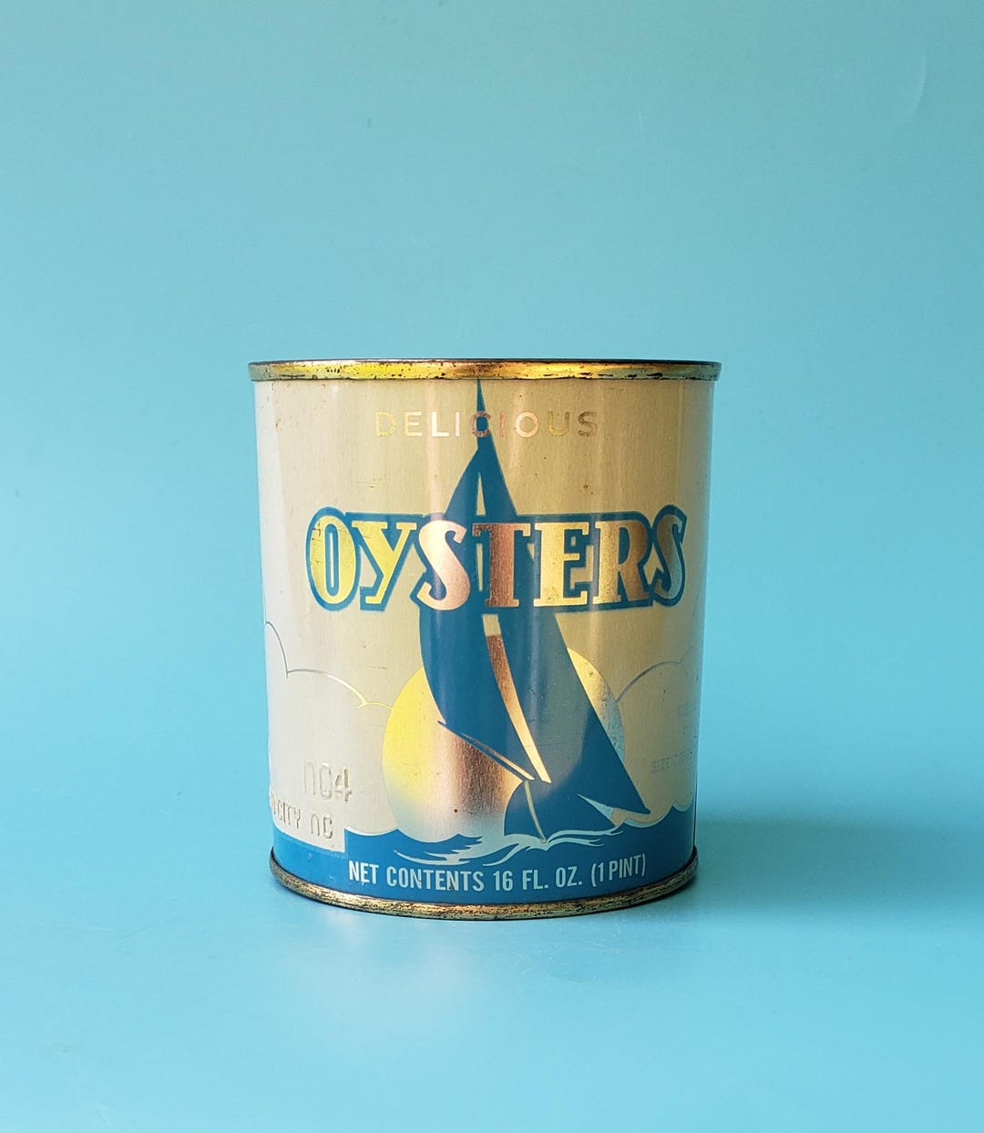 Vintage JD Weeks Pint Oyster Tin Can: Morehead City NC Advertising - Etsy