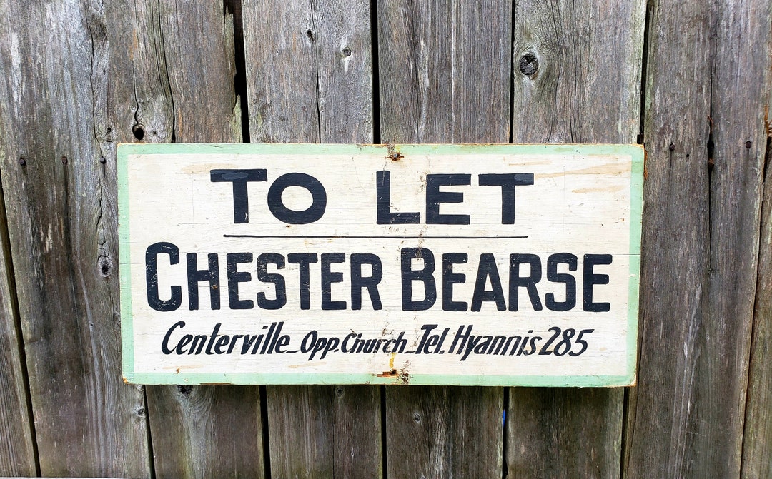 Antique Sign - Wooden Realtor From Chester Bearse Centerville Mass ...