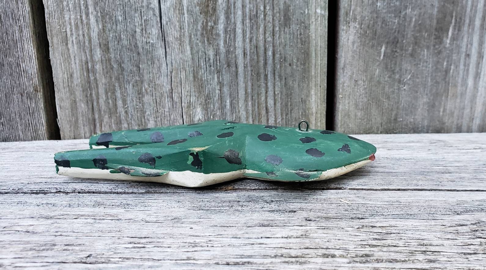 Vintage Ice Fishing Wooden Carved Frog Decoy | Etsy