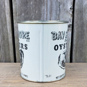 Oyster Can Pint Bay Shore Brand Advertising Tin W H Harris Seafood ...