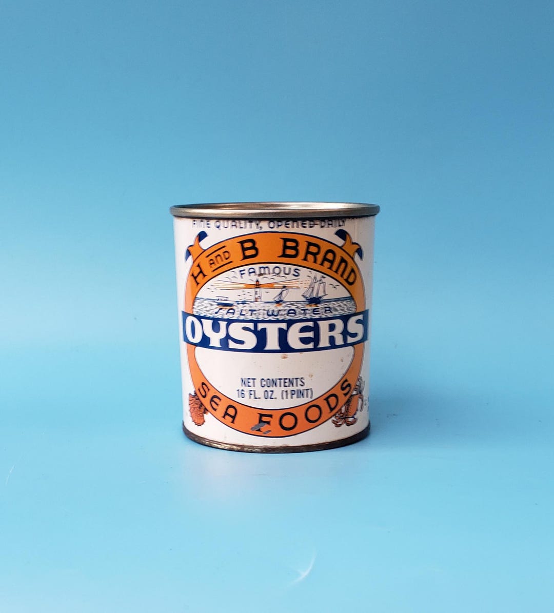 Oyster Tin H and B Brand Pint Size Advertising Can From Crisfield MD - Etsy