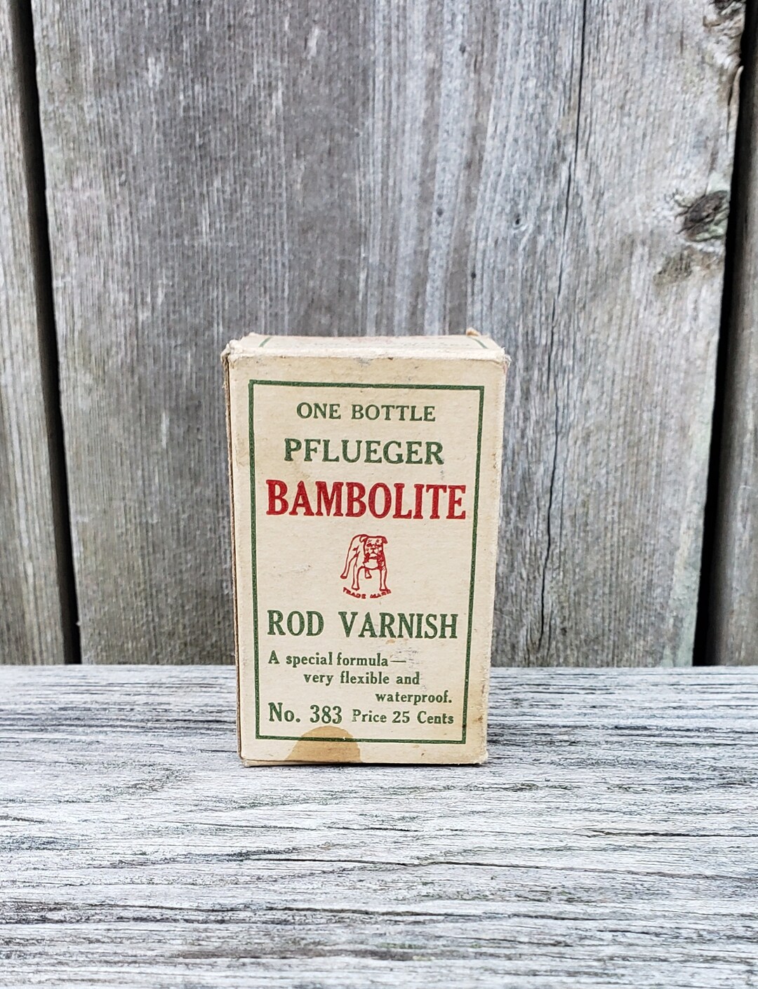 Vintage Pflueger Fishing Rod Varnish Bambolite Bottle and Box - Fishing ...