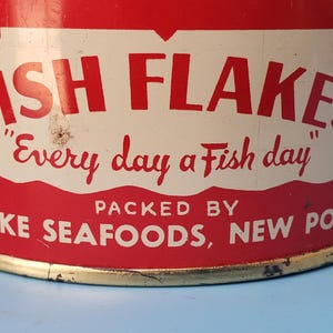 Garrett's Fish Flakes Tin Advertising Can Chesapeake Seafoods, New ...