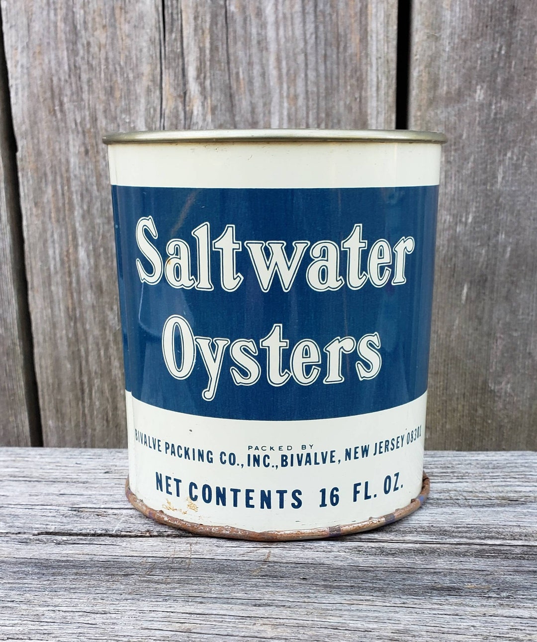 Oyster Can Pint Saltwater Oysters Advertising Tin From Bivalve New ...