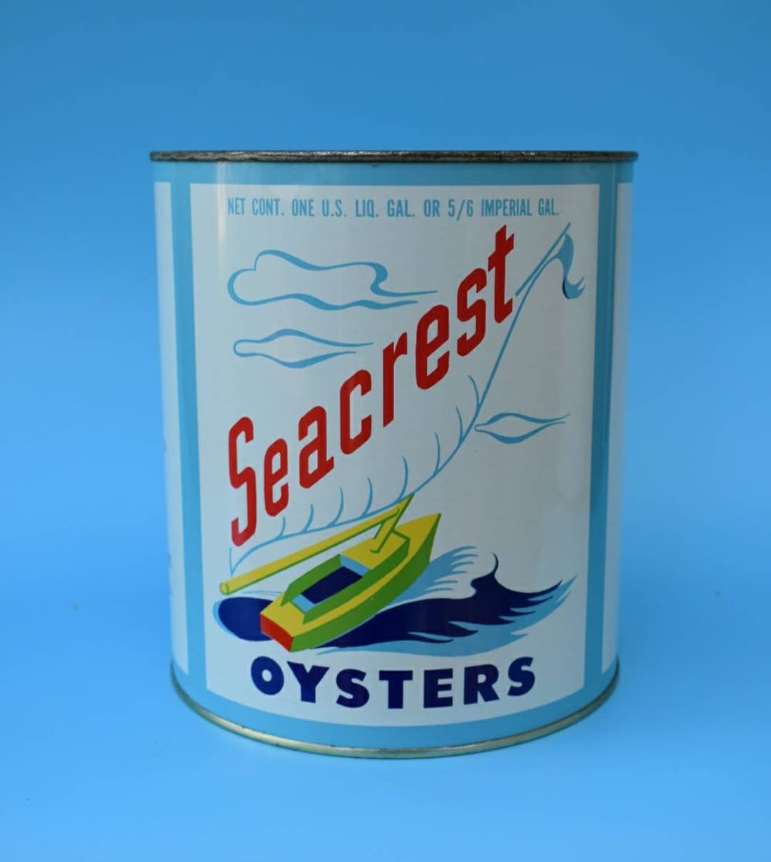 Oyster Tin One Gallon Seacrest Brand Can From Nanticoke Maryland - Etsy