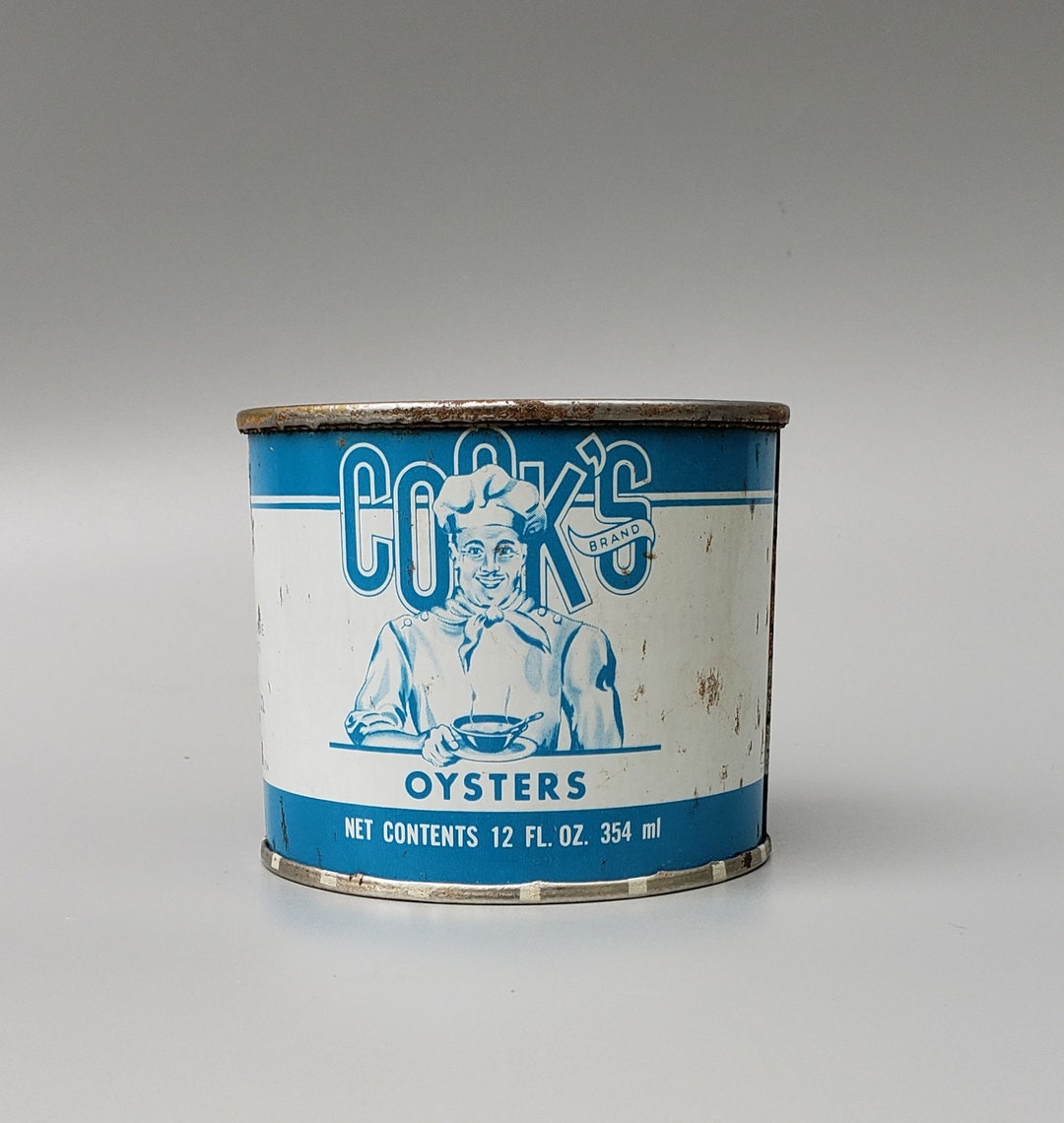 Oyster Tin Advertising Can Cooks Brand - Bena Virginia 12 Ounce Size - Etsy