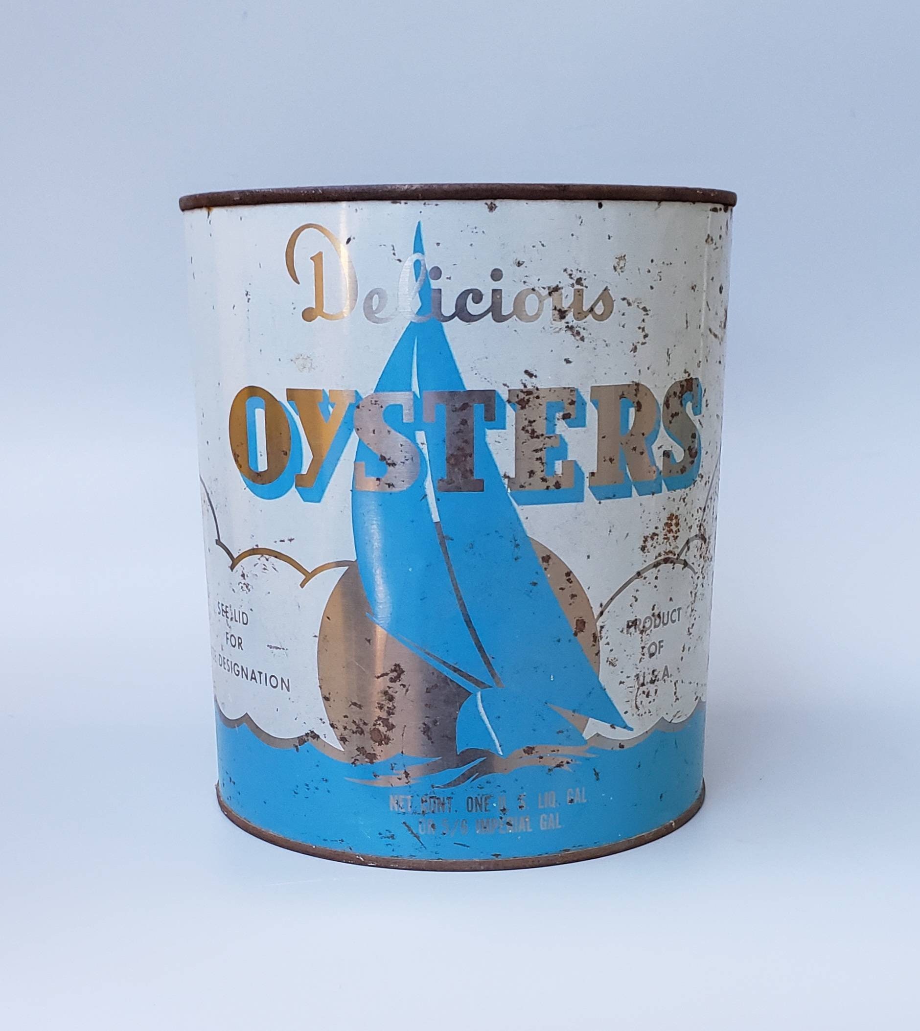 Oyster Can Gallon Kool Ice & Seafood Co. Advertising Tin - Etsy