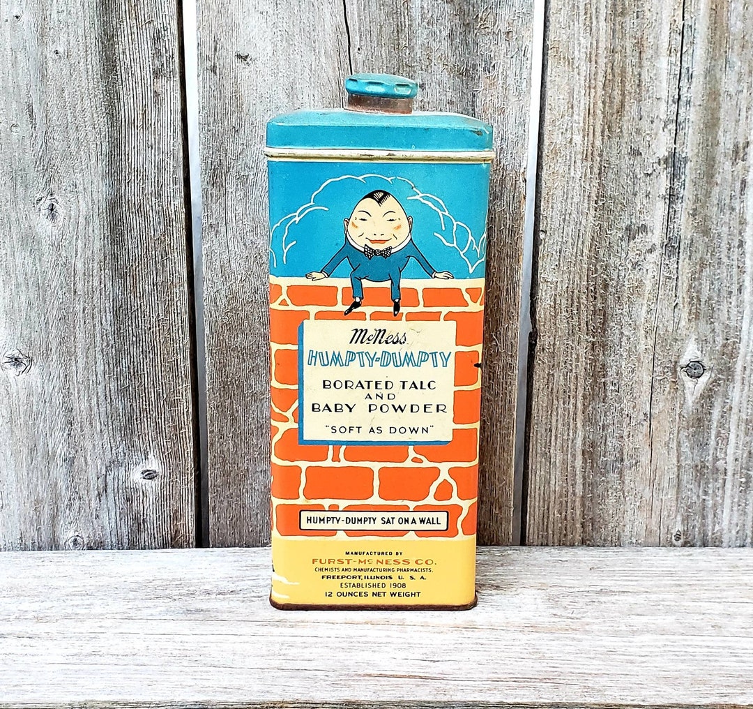 Talcum Powder Tin Mcness Humpty Dumpy Talc Advertising Can From Furst ...