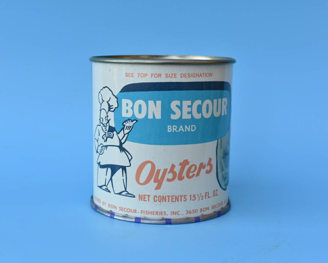 Oyster Can Bon Secour Pint Advertising Tin From Bon Secour Alabama - Etsy