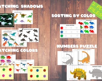 Dinosaur Toddler Printable Busy Book, Dino Learning Binder Worksheets ...