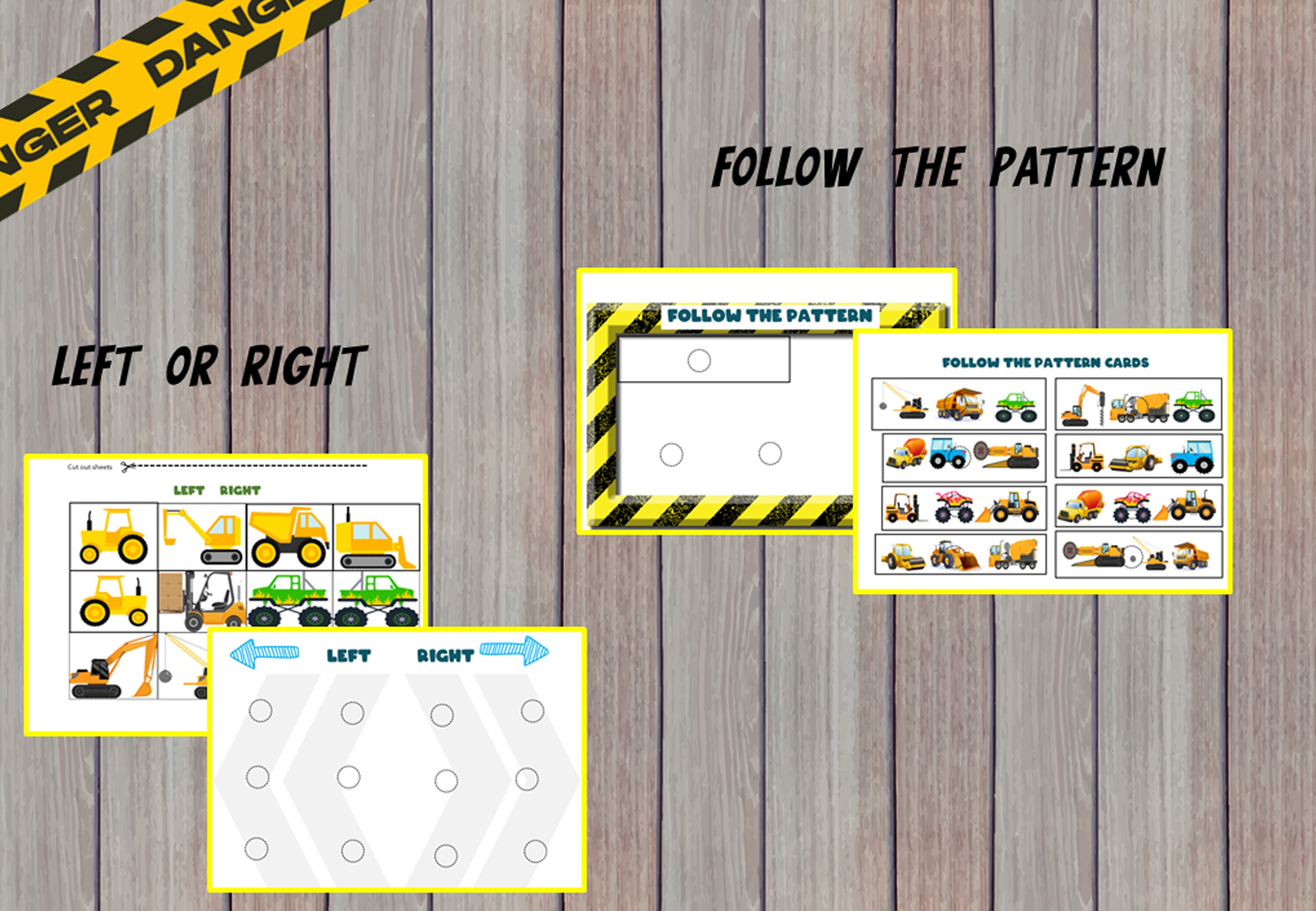 Construction Vehicles Printable Busy Book for Toddlers, Themed Learning ...
