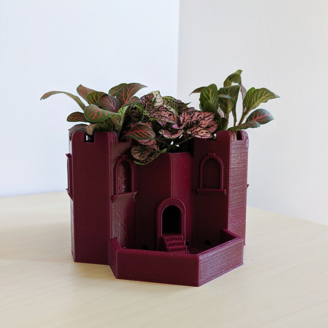 Tri-tower Castle Planter for Small Succulents, Herb Garden Planter ...