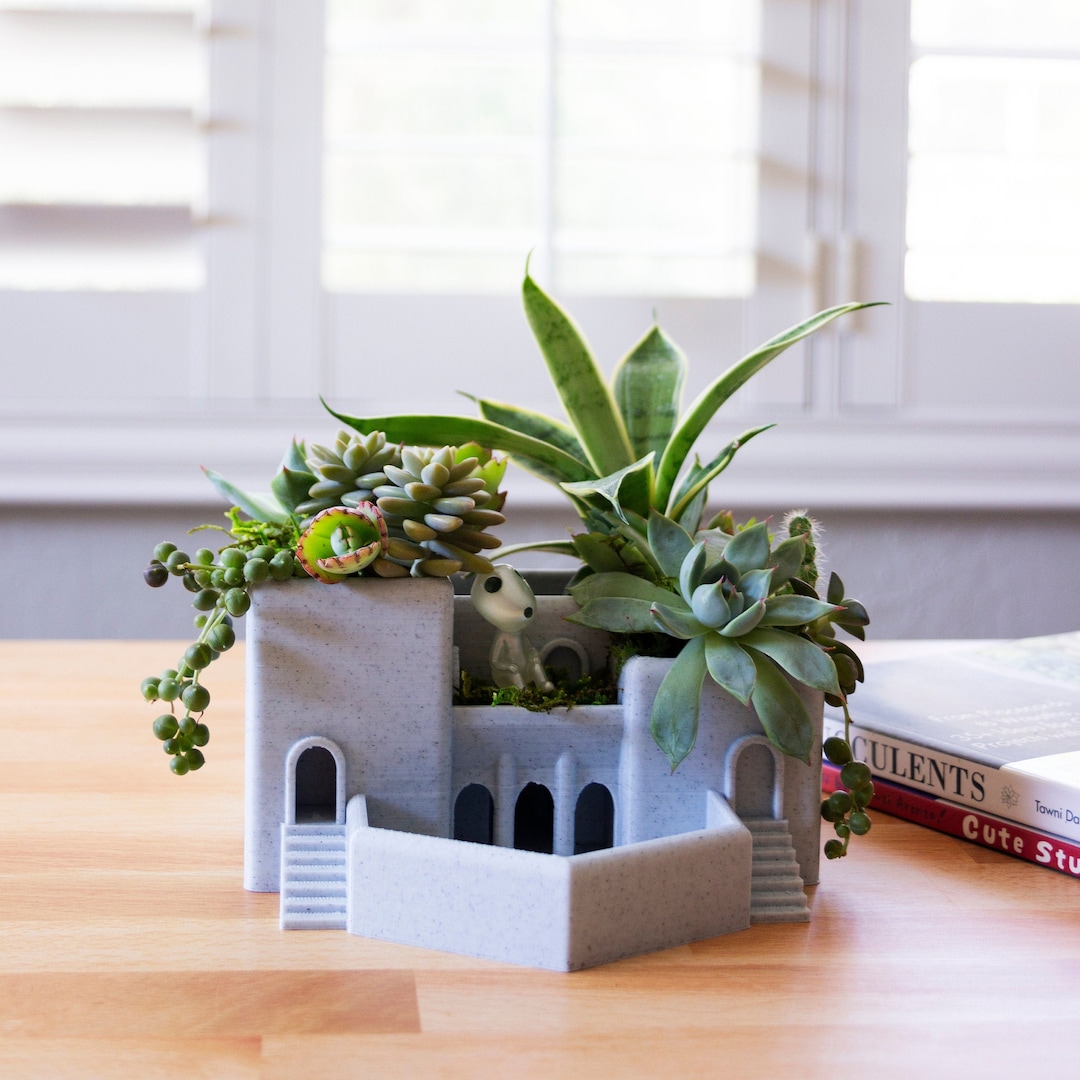 Roman Terrace Garden Succulent Planter With a Courtyard, Indoor Garden ...