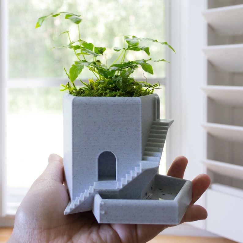 Small Succulent Tower Pot - Castle Tower, Succulent Planter, Building ...