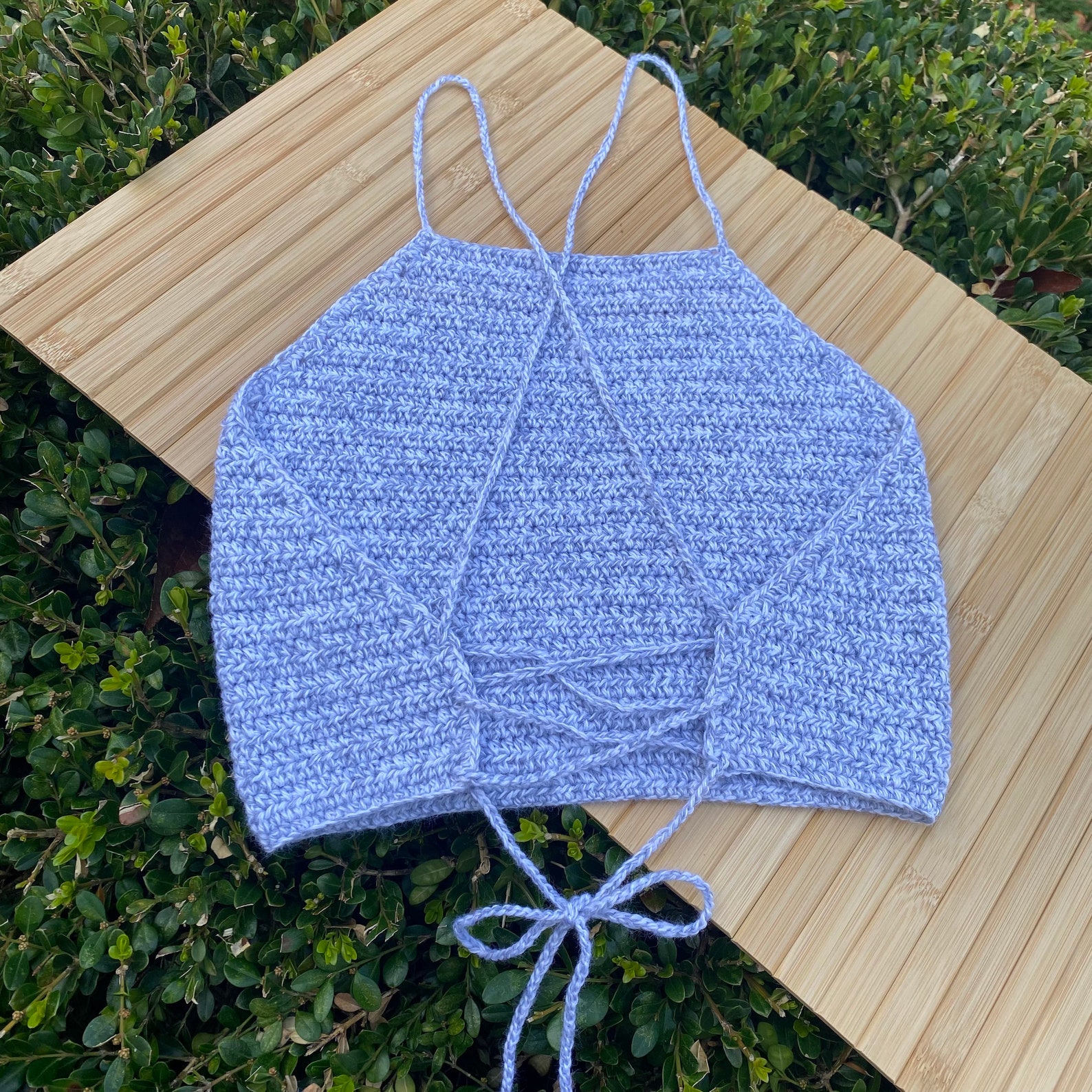 Grey Crochet Top Halter Crop Top Style Boho Chic Crochet
