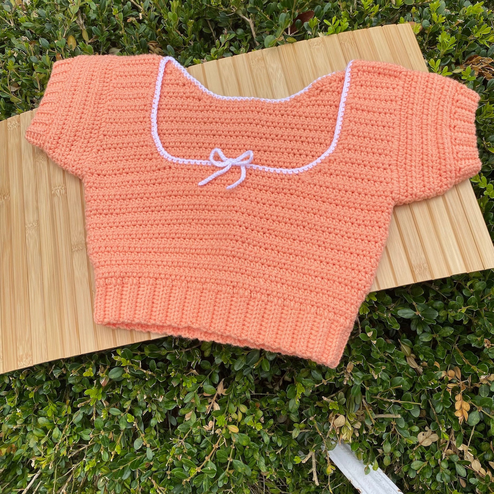 Peach Crochet Top | Puff Sleeve Top Style | Cottage Core | Crochet ...