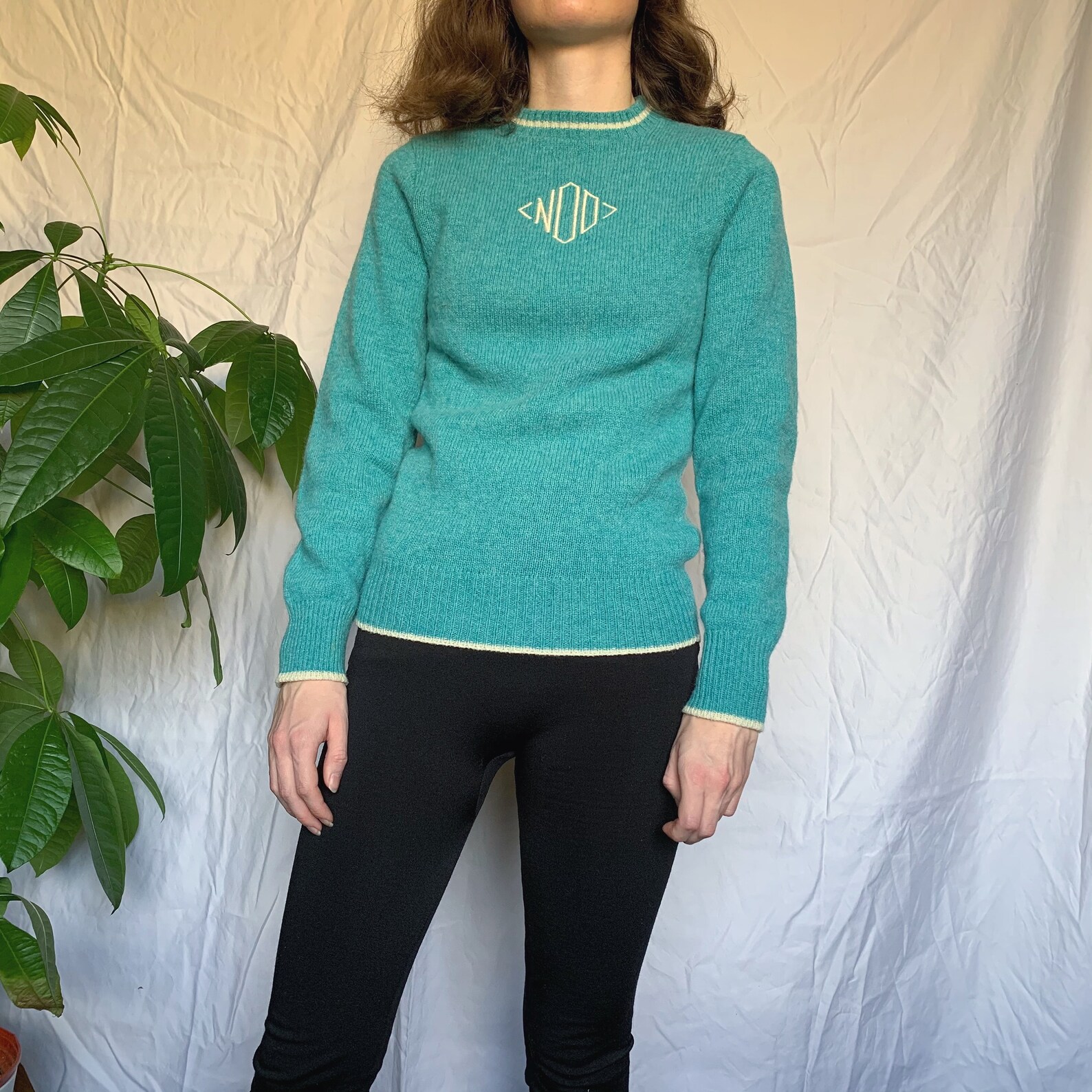 Vintage 70s Sweater Wool Blend suéter con monograma preppy de - Etsy España