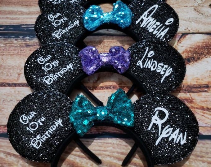 Mickey Minnie Personalized Disney Headbands & Ears - Etsy
