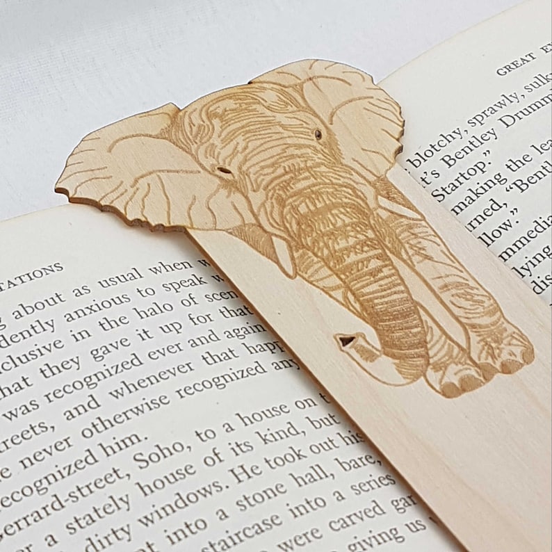 Elephant Wooden Bookmark - Etsy