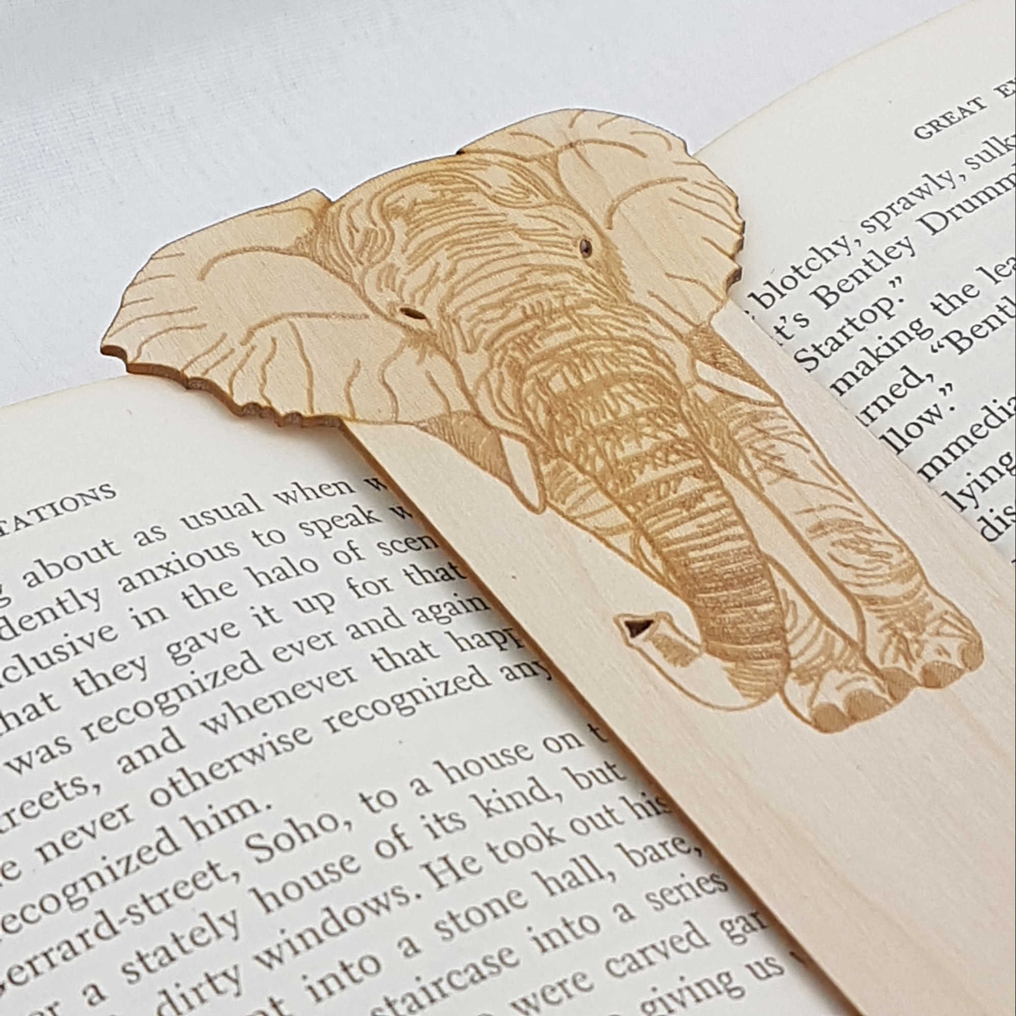 Elephant Wooden Bookmark - Etsy UK