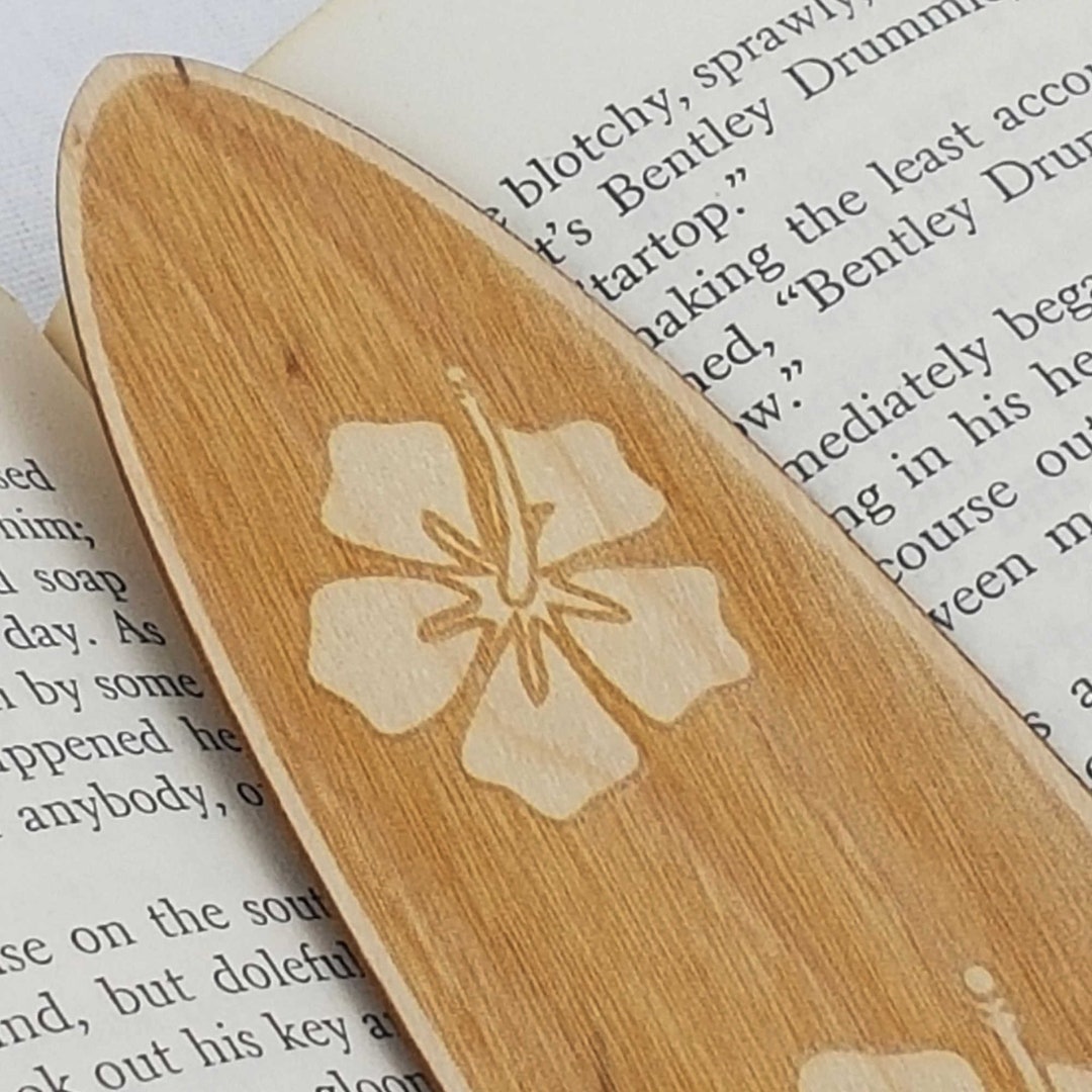 Flower Surfboard Wooden Bookmark - Etsy